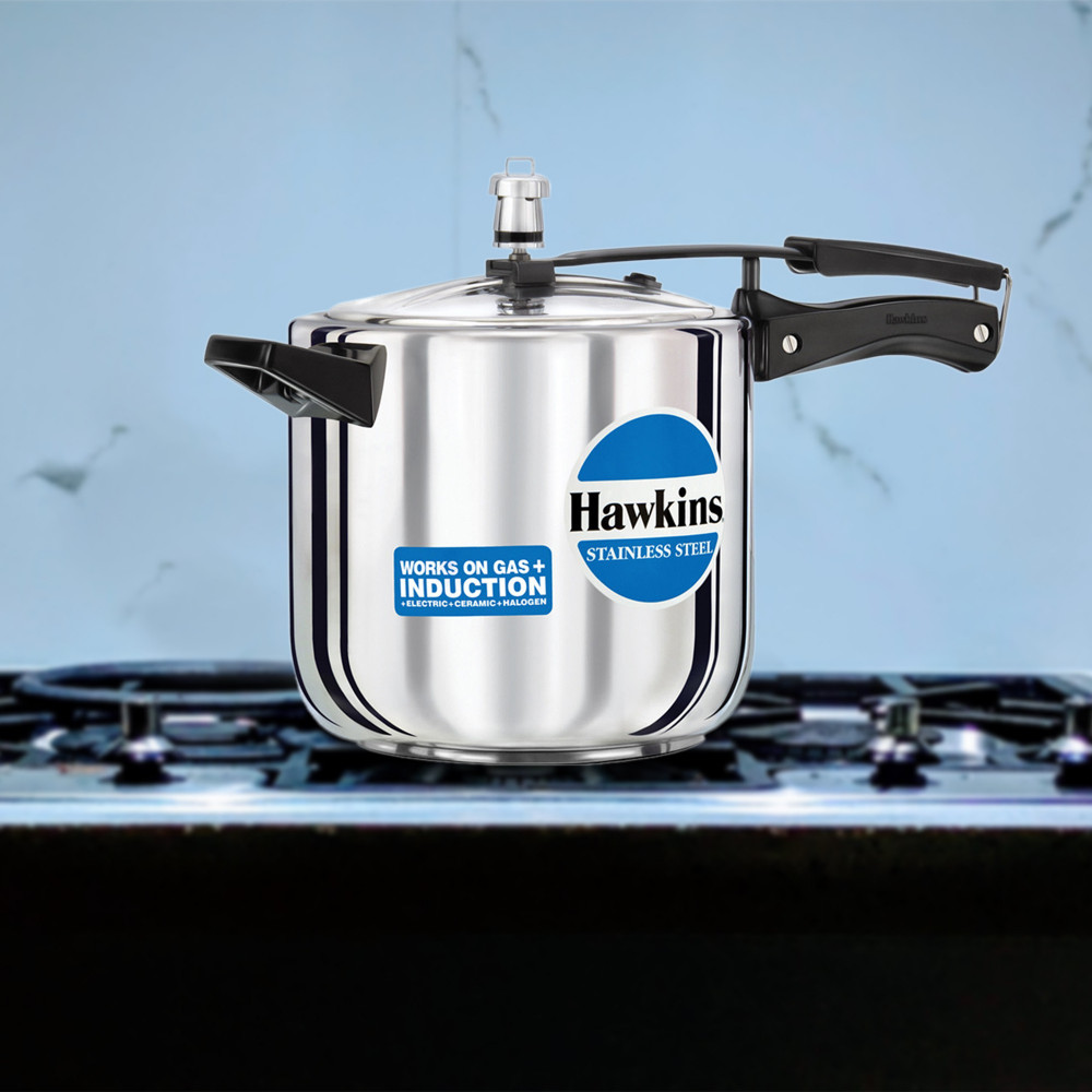 Hawkins Stainless Steel 6 L Induction Bottom Pressure Cooker (Stainless ...